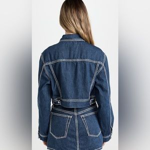 Re/Done | Jackets & Coats | Redone Cropped Oversized Topstitched Denim ...